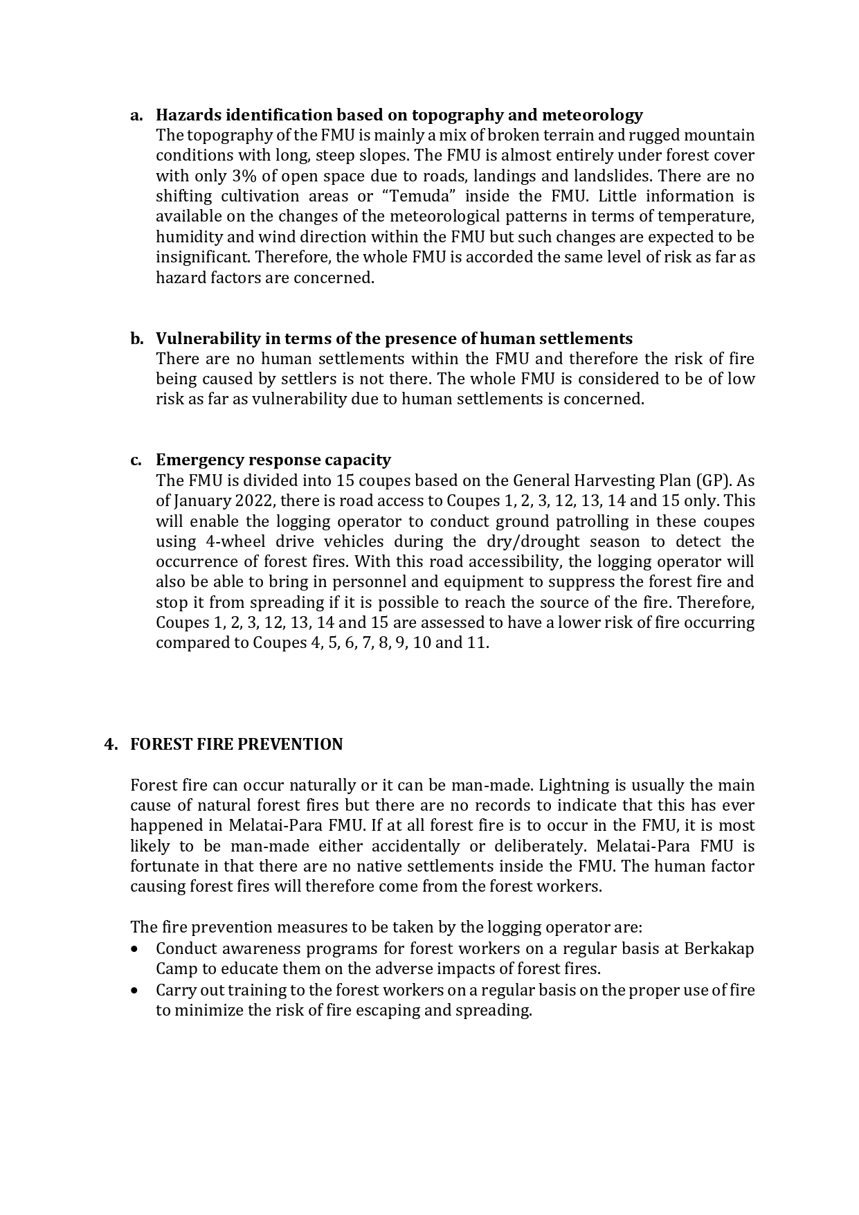 Forest Management Plan - Solid Hartabina Sdn Bhd