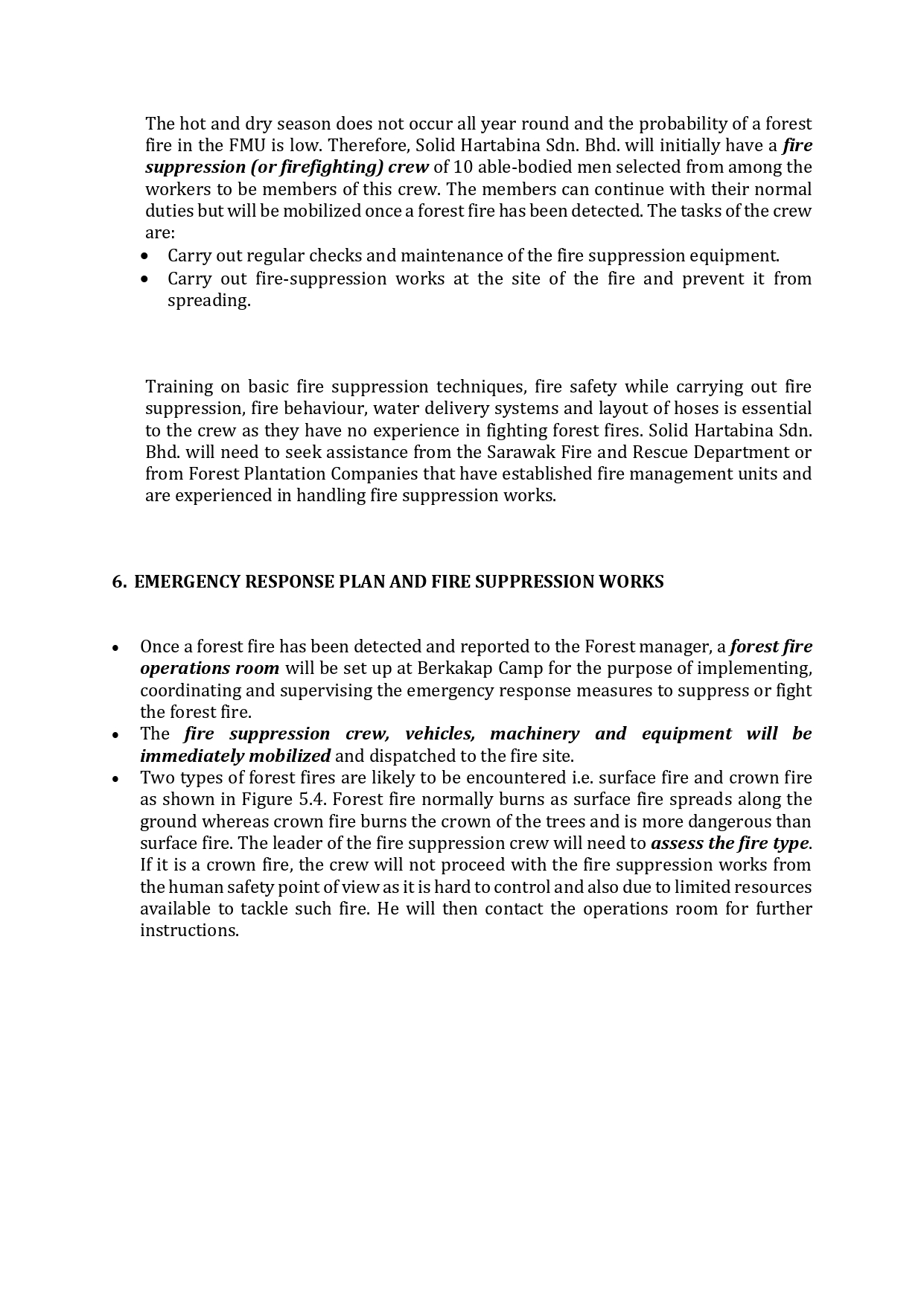 Forest Management Plan - Solid Hartabina Sdn Bhd